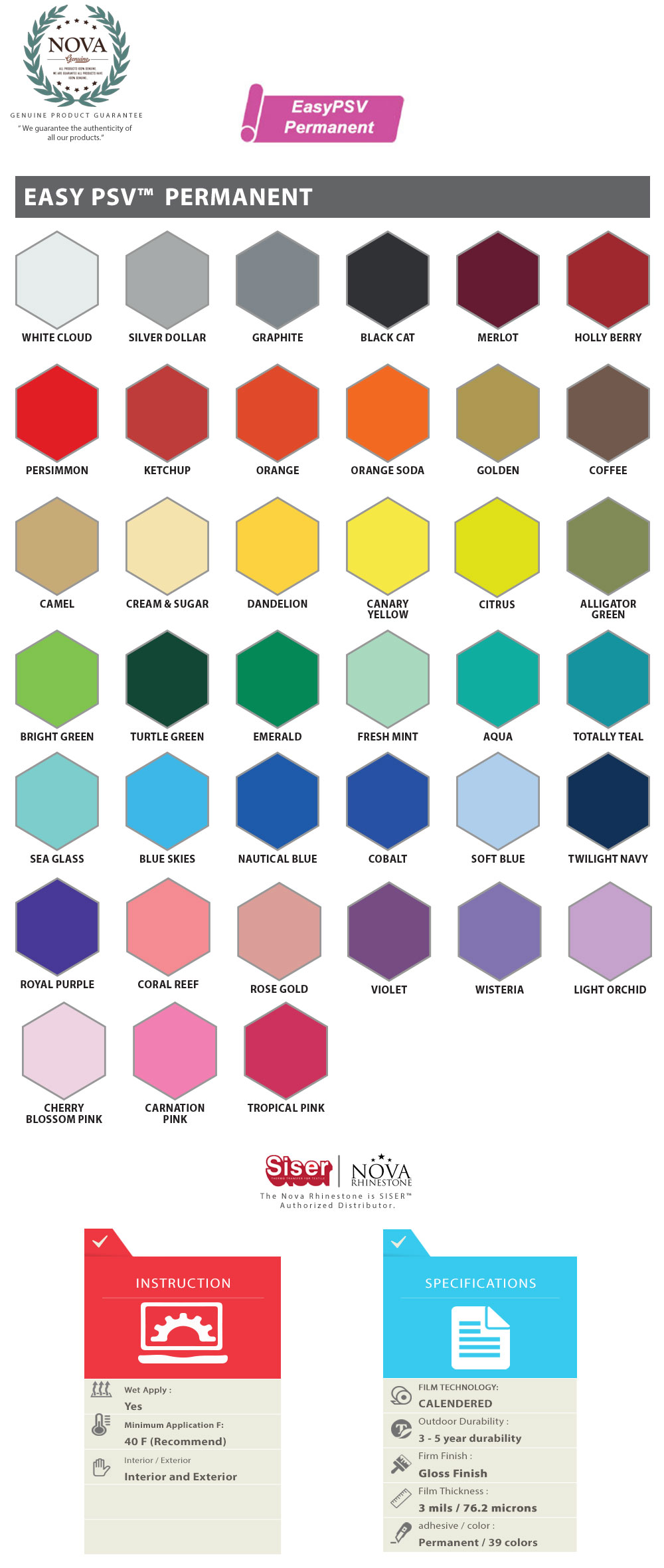 Siser Printable Permanent Vinyl